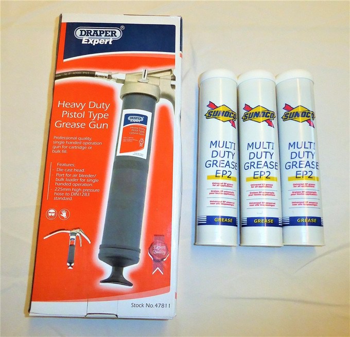 Professionel enhånds fedtsmører, inkl 3 stk. fedtpatroner